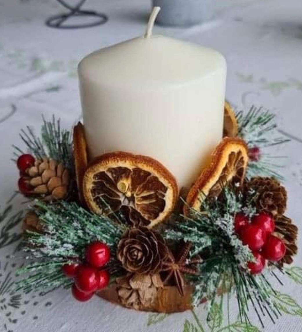 Set of 2 Beautiful Rustic Holiday Candles. - Etsy