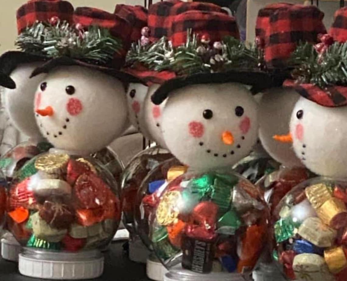 Cute Snowman Christmas Snow Globes for Candy. You Get a Set of 8 - Etsy UK