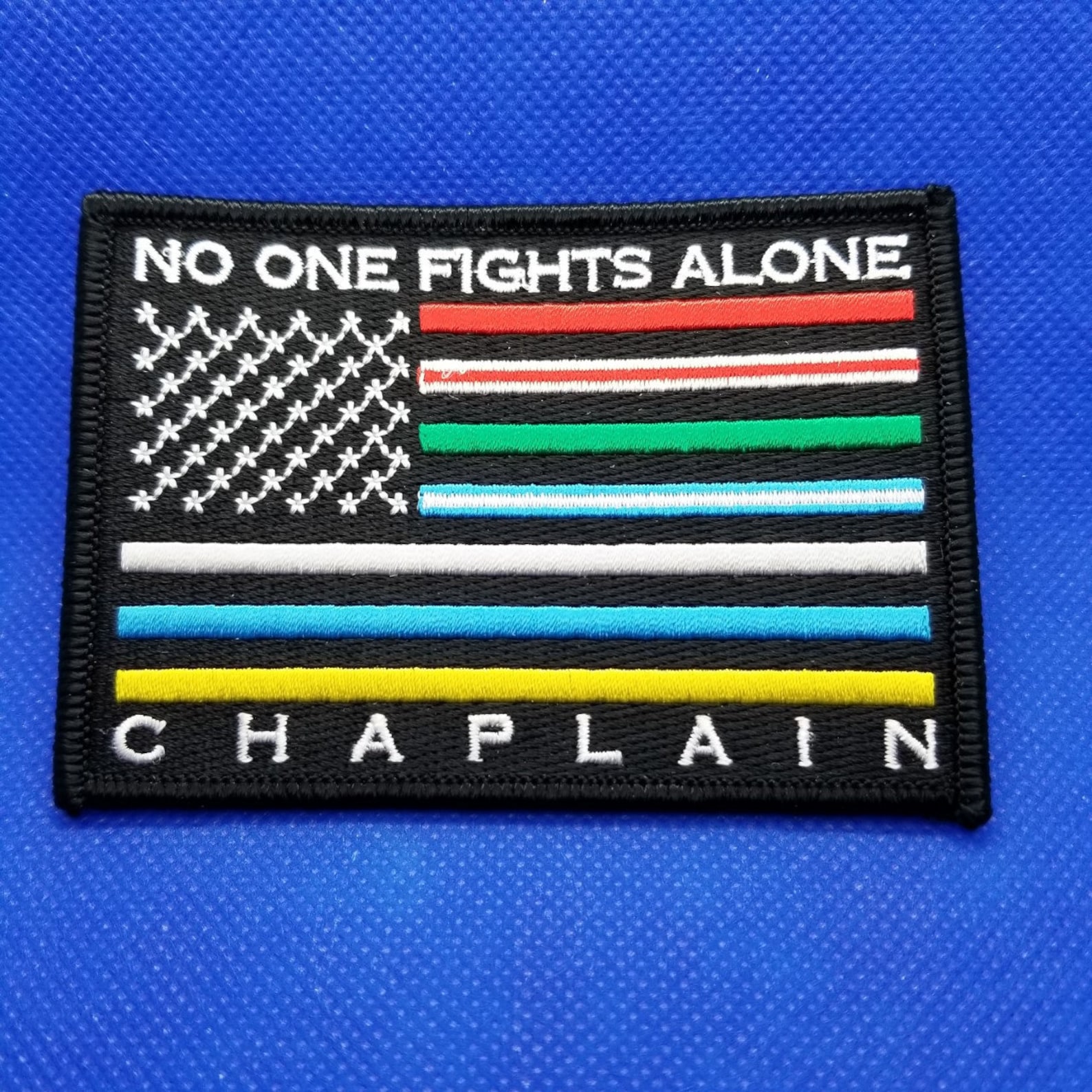 No One Fights Alone "chaplain" Flag , Representing; (fire-emergency ...