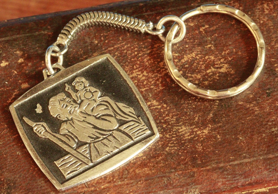 Vintage Saint Christopher Keychain - Etsy Australia