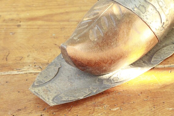 rare wooden clog with iron plate underneath - Gem