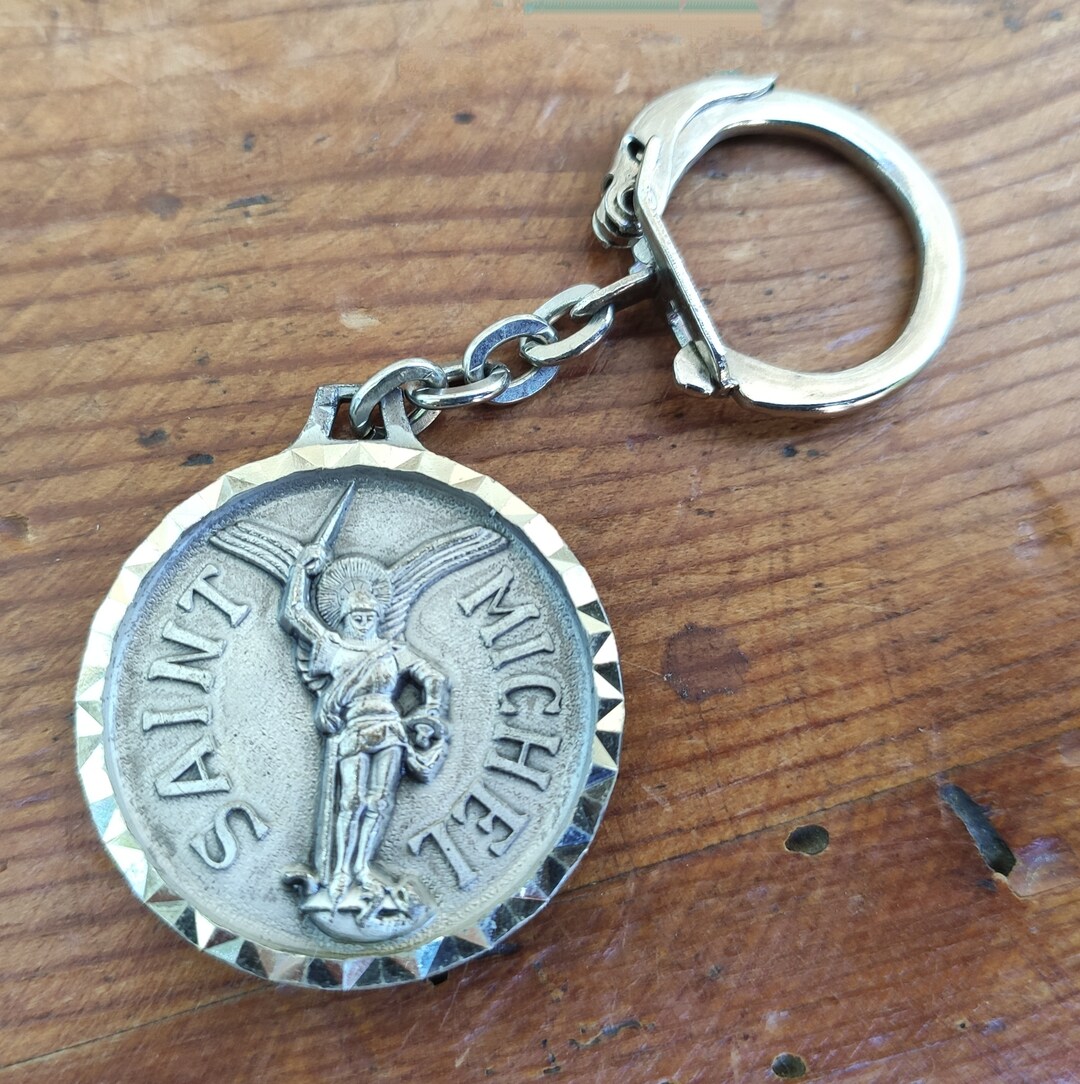 Saint Michael Key Ring With Mont Saint Michel - Etsy