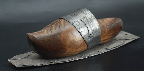 rare wooden clog with iron plate underneath - Gem