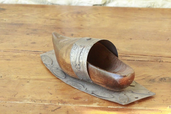 rare wooden clog with iron plate underneath - Gem