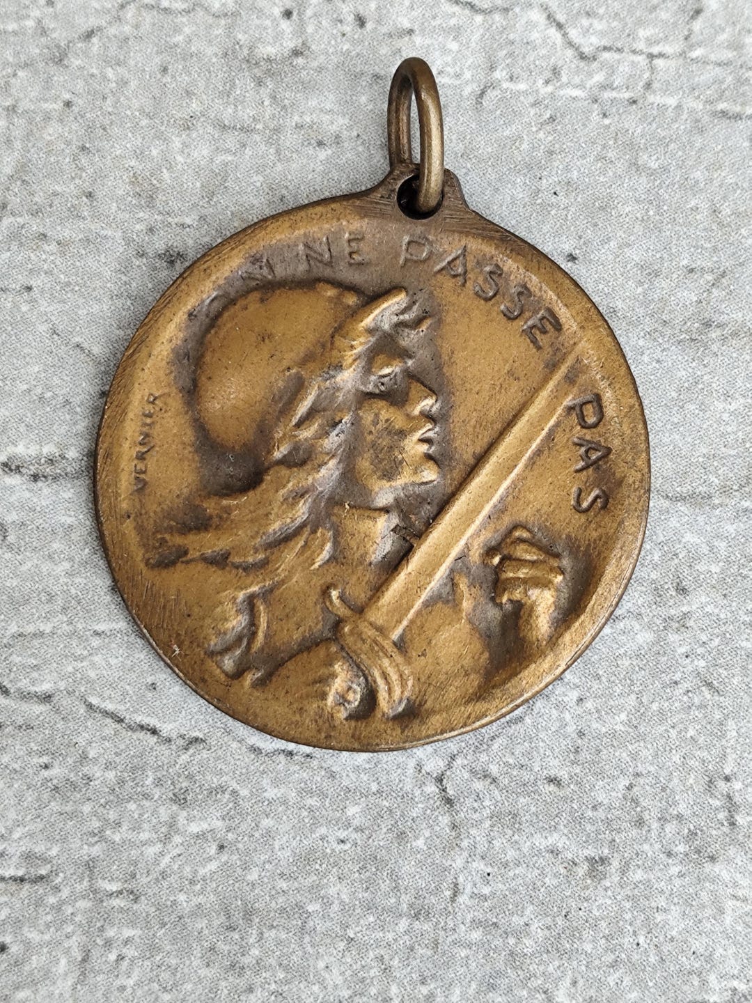 France Medal Verdun They Shall Not Pass 1916 Vernier Bronze - Etsy