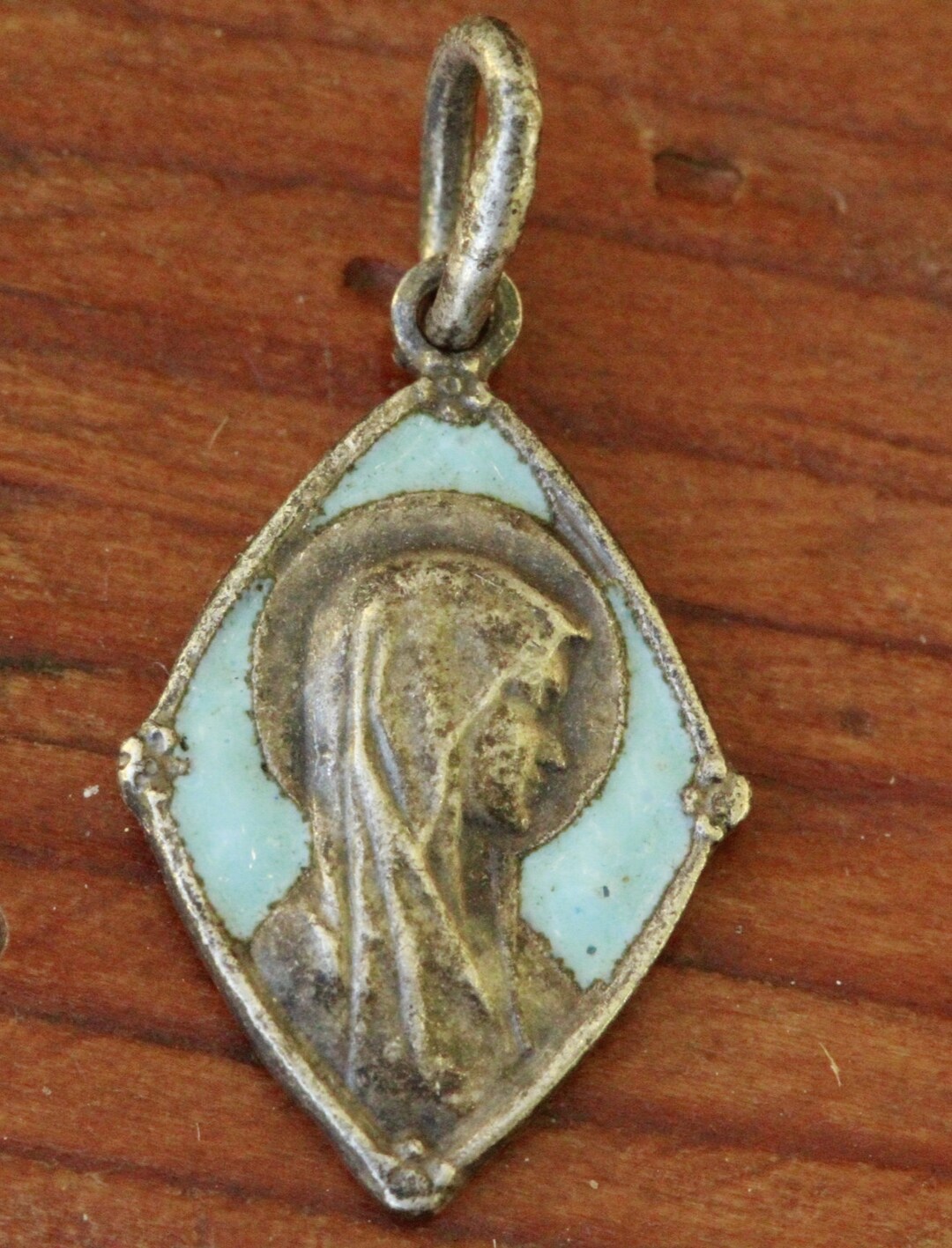Virgin Mary Enamel Medal - Etsy