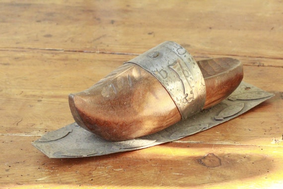 rare wooden clog with iron plate underneath - Gem