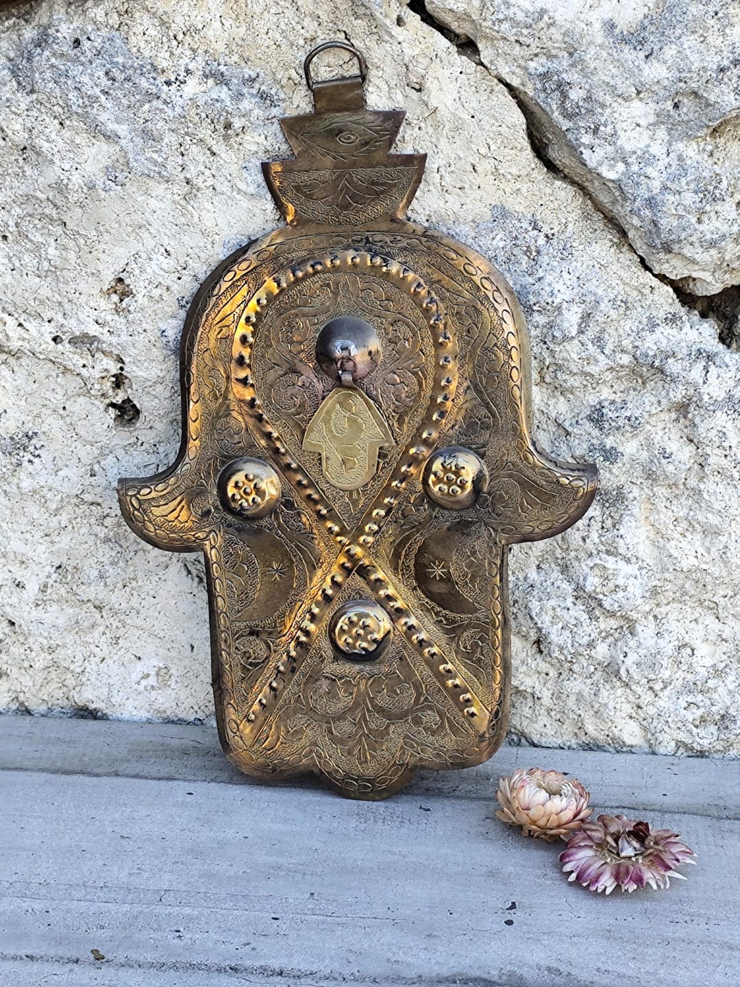 Rare Antique Bronze Hand of Fatima, Protective Talisman, Old Moroccan ...