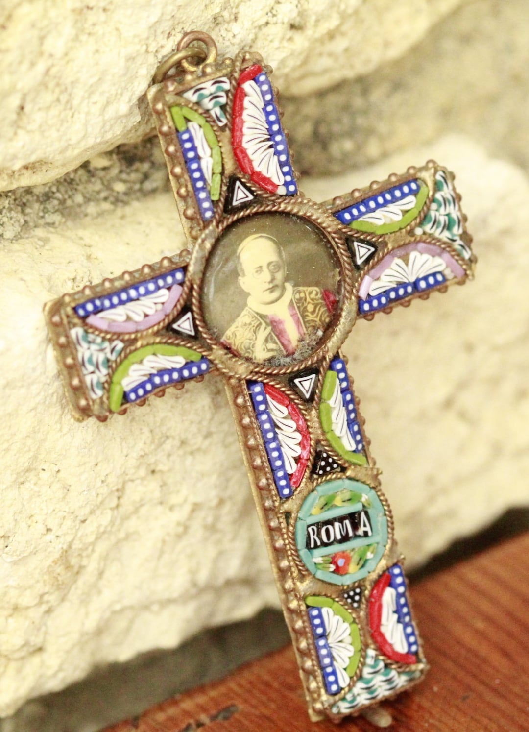 Rare Old Pope Cross in Micromosaic - Etsy
