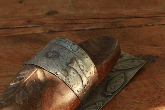 rare wooden clog with iron plate underneath - Gem