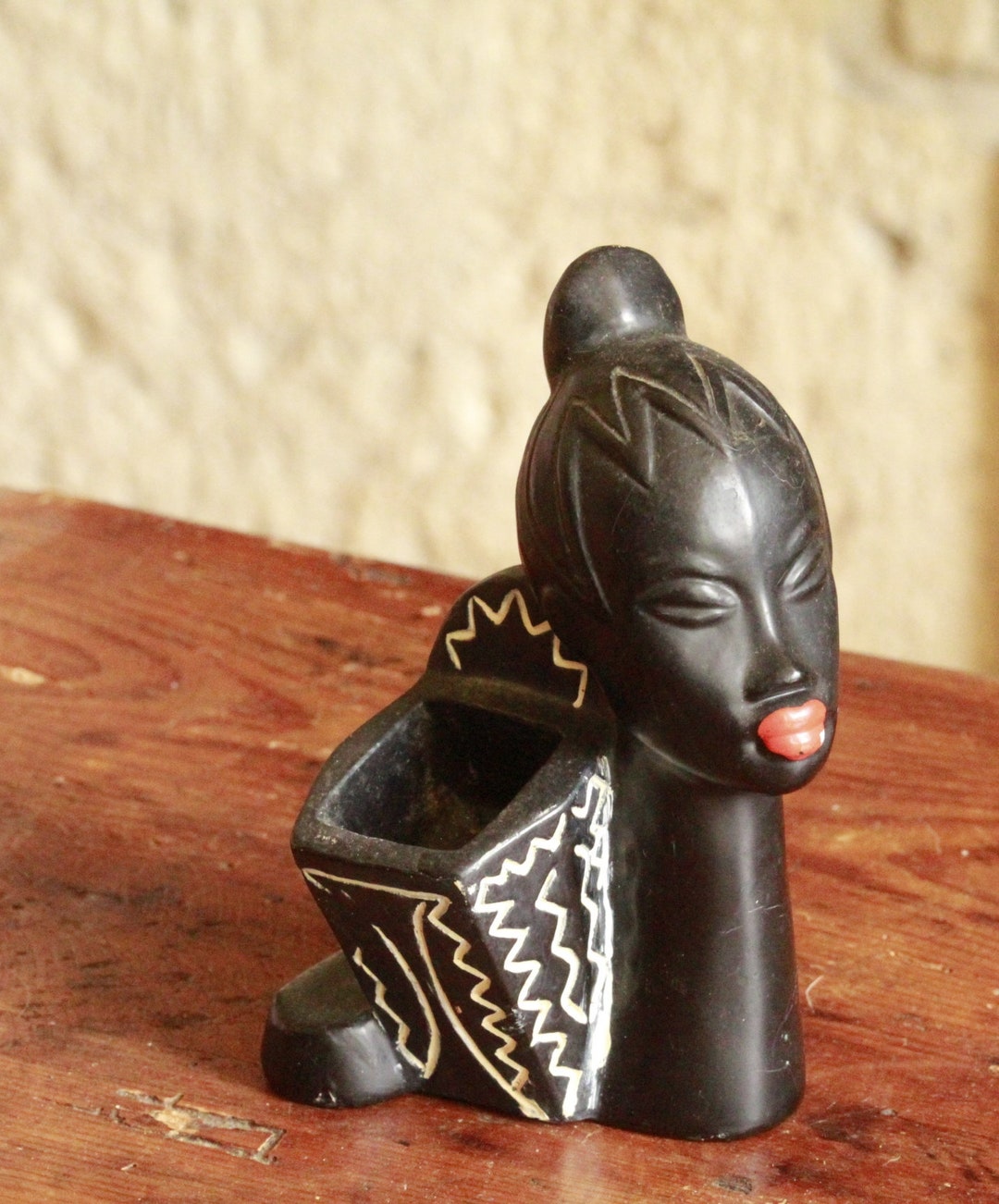 Rare Old African Woman Statue in Plaster - Etsy