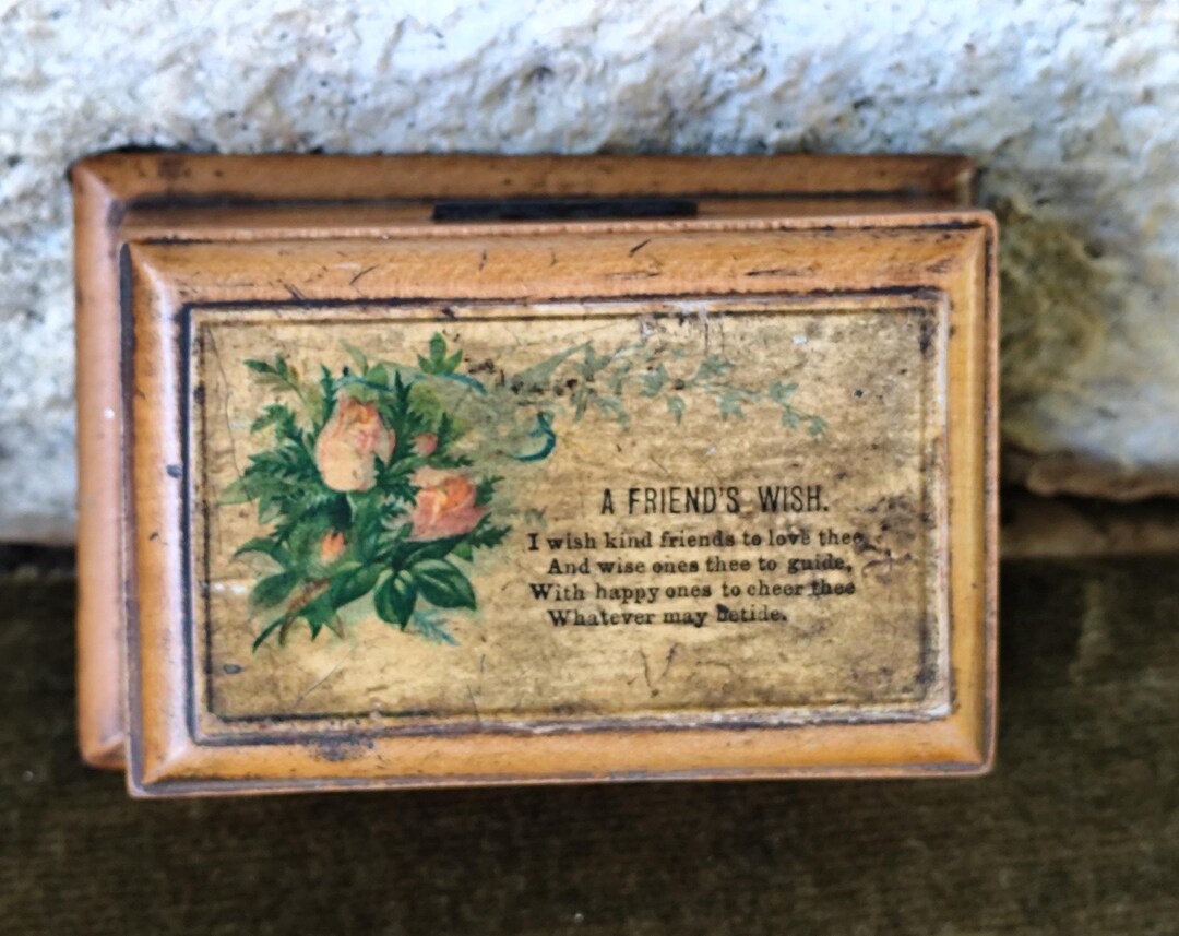 Rare a Friend 's Wish Wood Vintage Box - Etsy