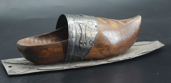 rare wooden clog with iron plate underneath - Gem