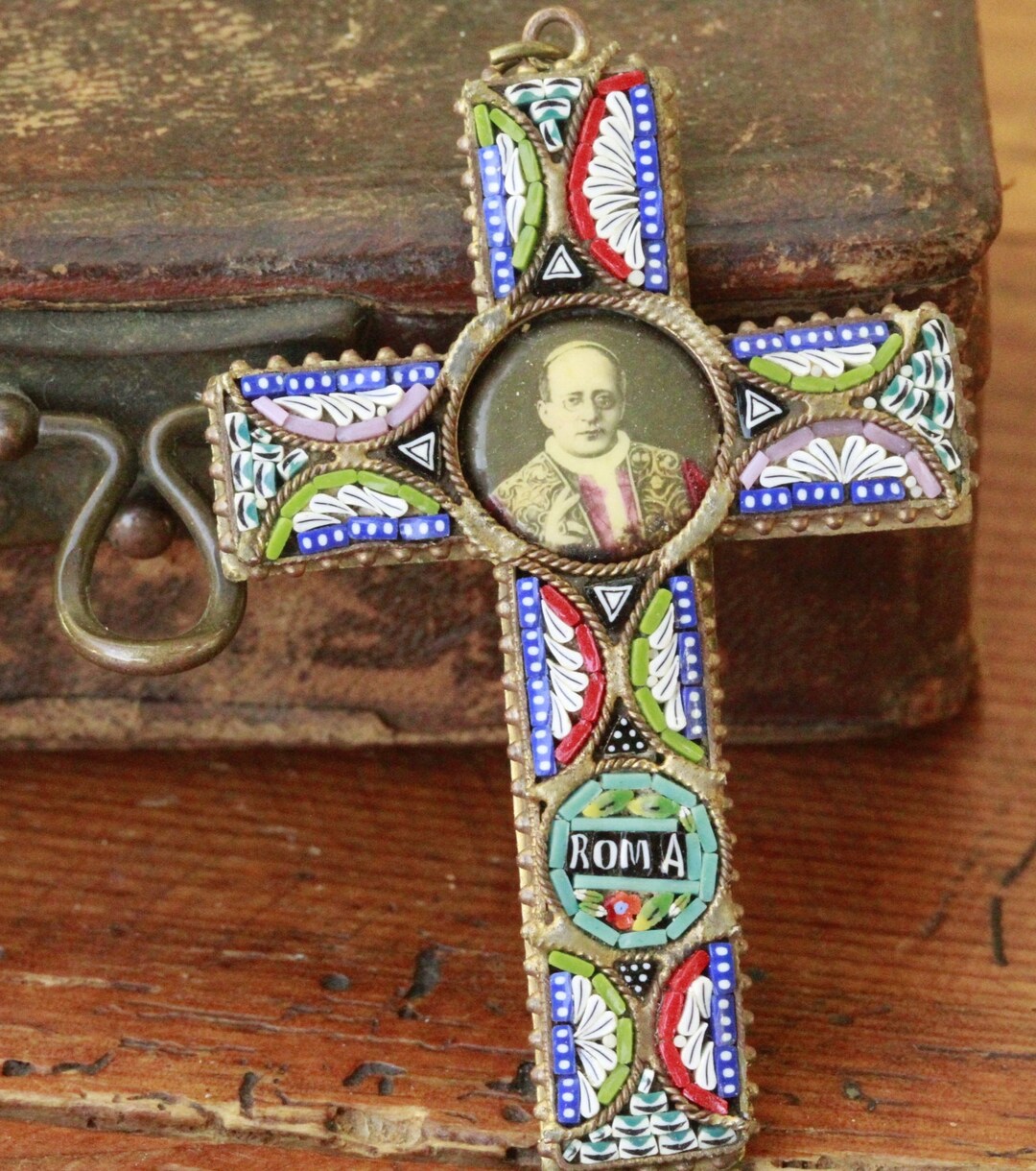Rare Old Pope Cross in Micromosaic - Etsy