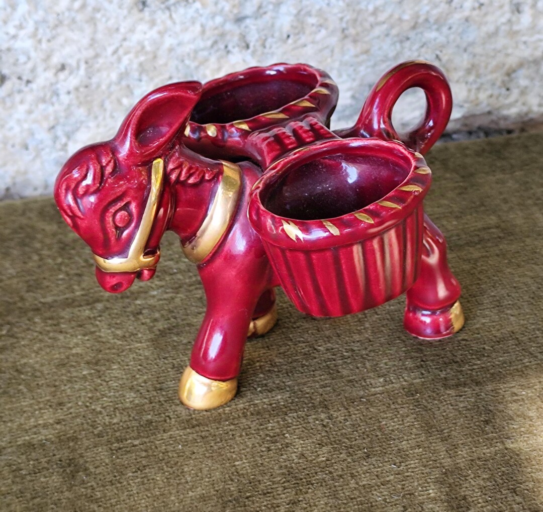 Vintage Ceramic Donkey Statue - Etsy