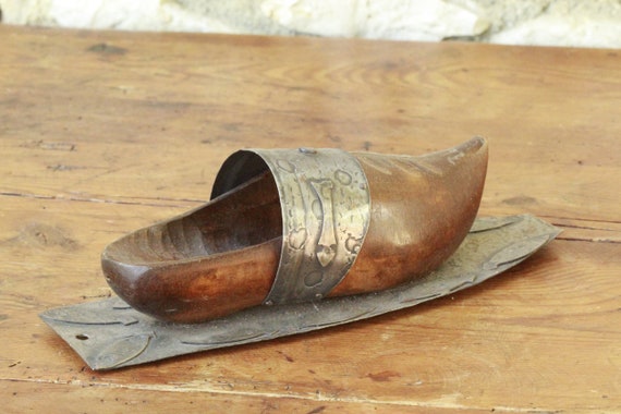 rare wooden clog with iron plate underneath - Gem