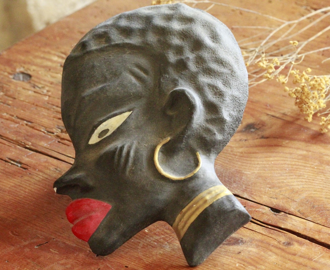 Old African Plaster Head From the 1950s - Etsy
