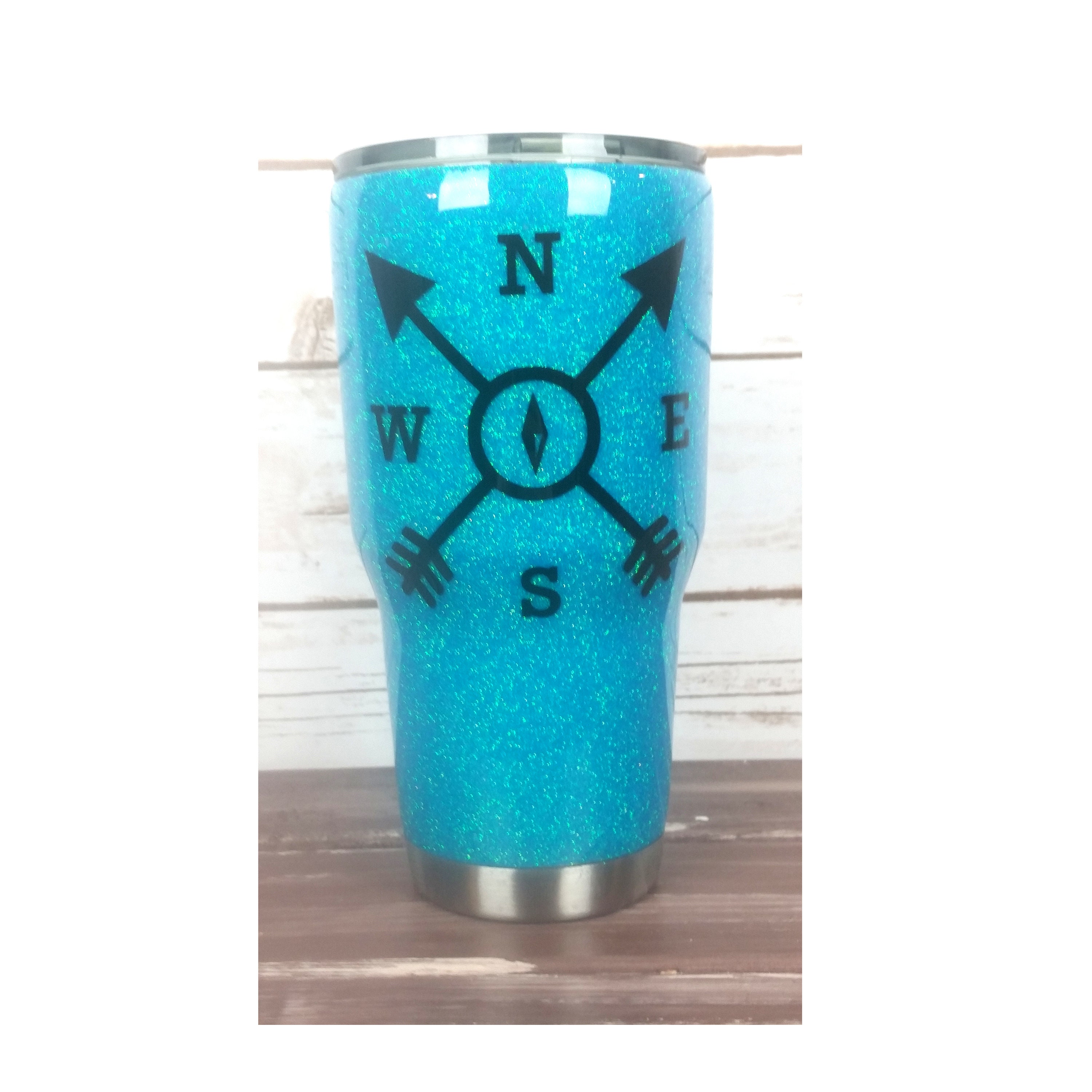 Aqua Yeti Tumbler Aqua Glitter Tumbler Glitter dipped Yeti | Etsy