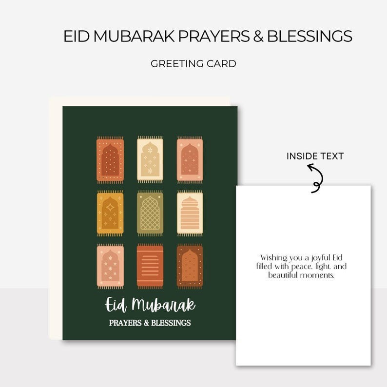 Muslim Greeting Card Set | Islamic Eid Hajj Wedding Graduation Ameen ...
