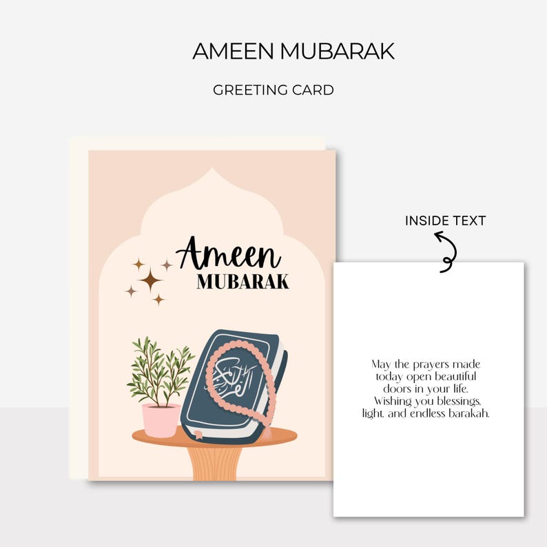 Muslim Greeting Card Set | Islamic Eid Hajj Wedding Graduation Ameen ...