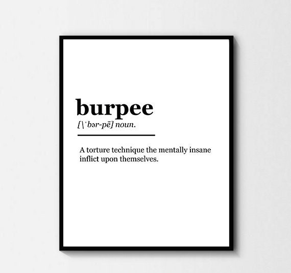 Burpee Definition Print Digital Download Humor Typography Wall Art - Etsy