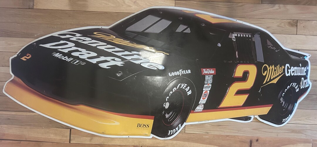 Vintage 90s Original #2 Rusty Wallace Miller Genuine Draft Metal Sign ...