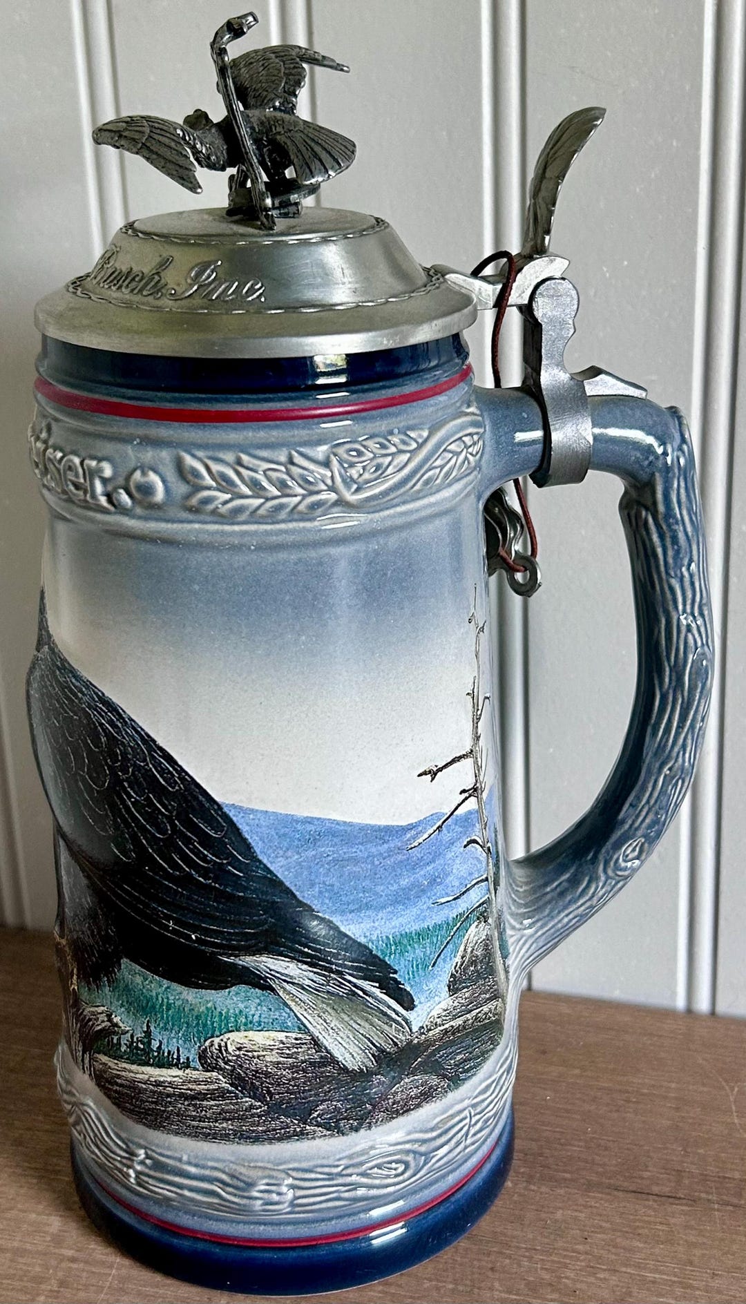Vintage 1991 Anheuser-busch Birds of Prey Bald Eagle Stein Collectible ...