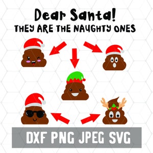 Poop Emoji SVG Santa Claus Poop Download merry Christmas SVG Elves ...