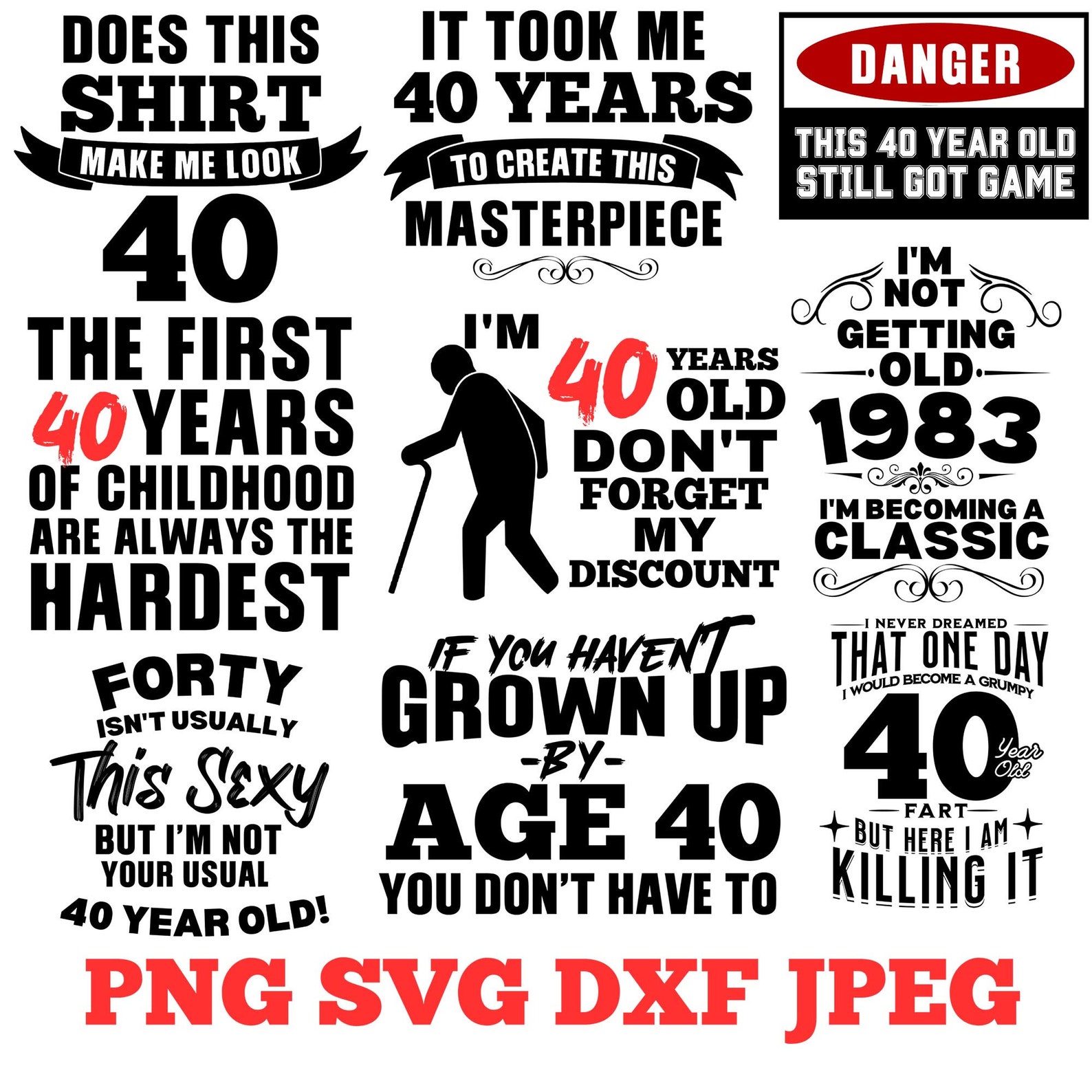 40th Women Bundle - 40 & Fabulous Svg - Birthday 40 Years PNG - Digital ...