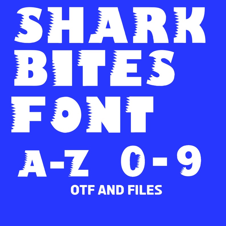 Shark Bites Fonts OTF and TTF Shark Fonts Numbers Sea - Etsy