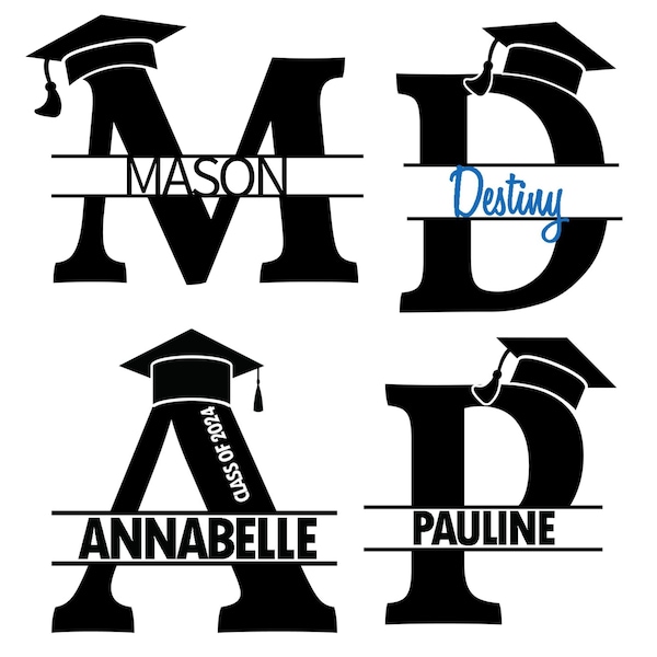 Graduation Monogram Svg - Etsy
