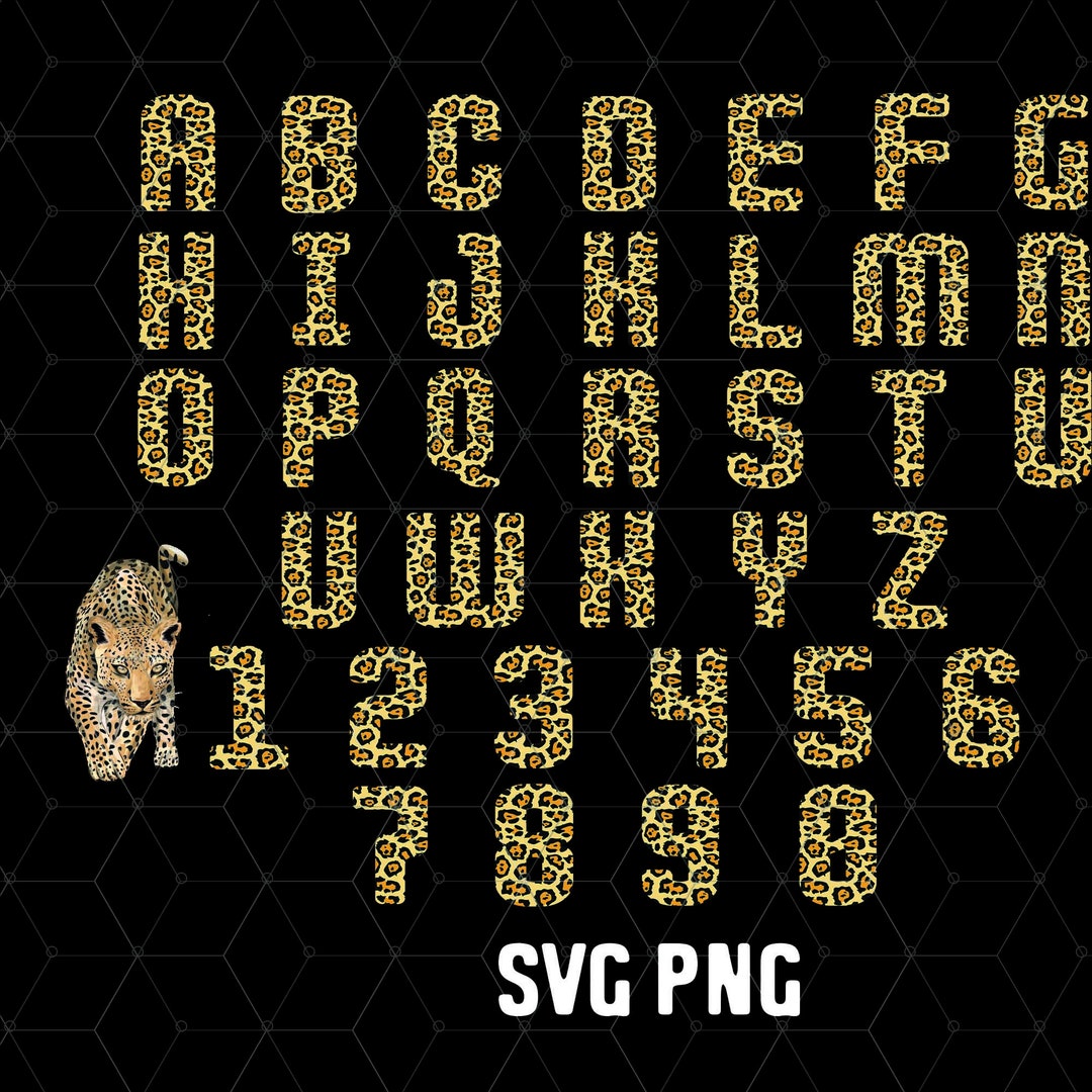 Leopard Fonts Svg - Cheetah Letters Cricut - Digital Download - Animal ...