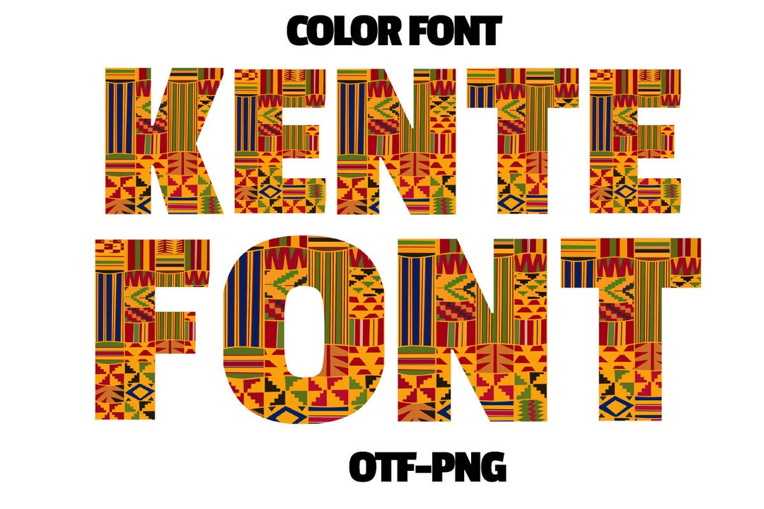 Authentic Kente African - Pattern Color Font - Digital OTF Typeface - Etsy