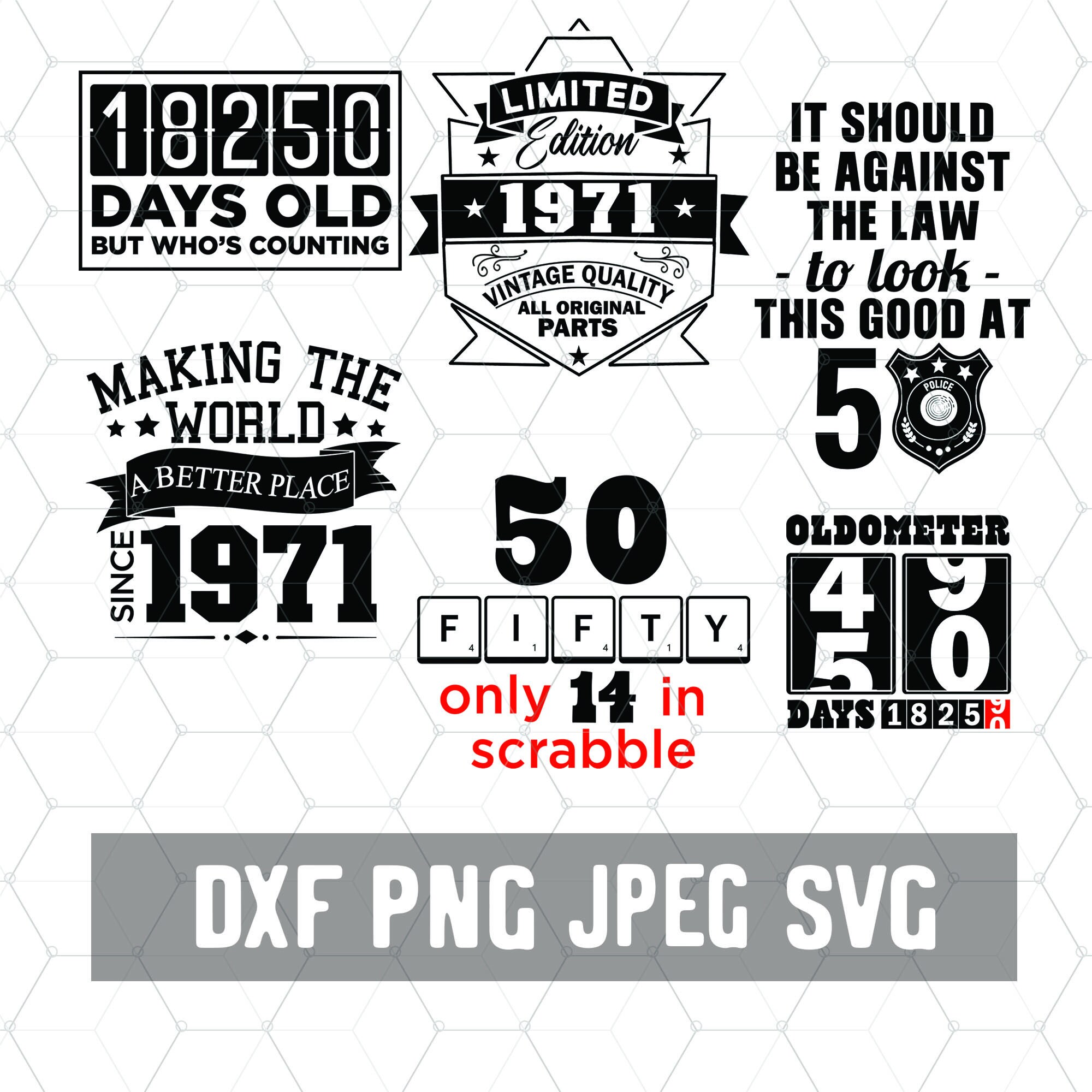 Funny 50th Birthday Bundle 50 Years Men Svg Birthday 50 | Etsy