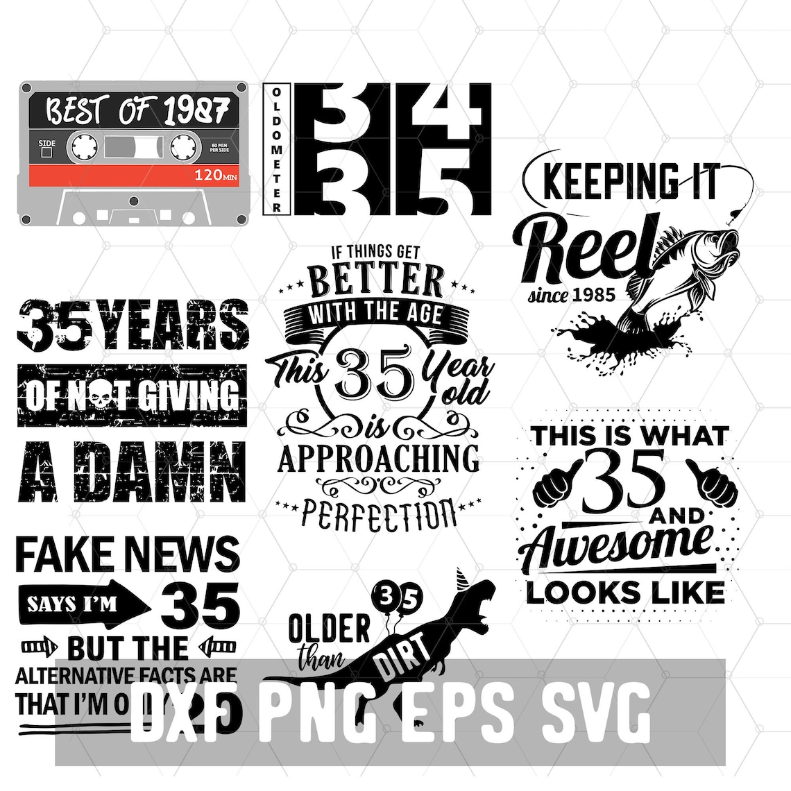Funny 35th Mens Birthday - 35 Years Svg - Birthday 35 PNG - Digital ...
