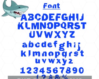 Shark Fonts Svg - Etsy