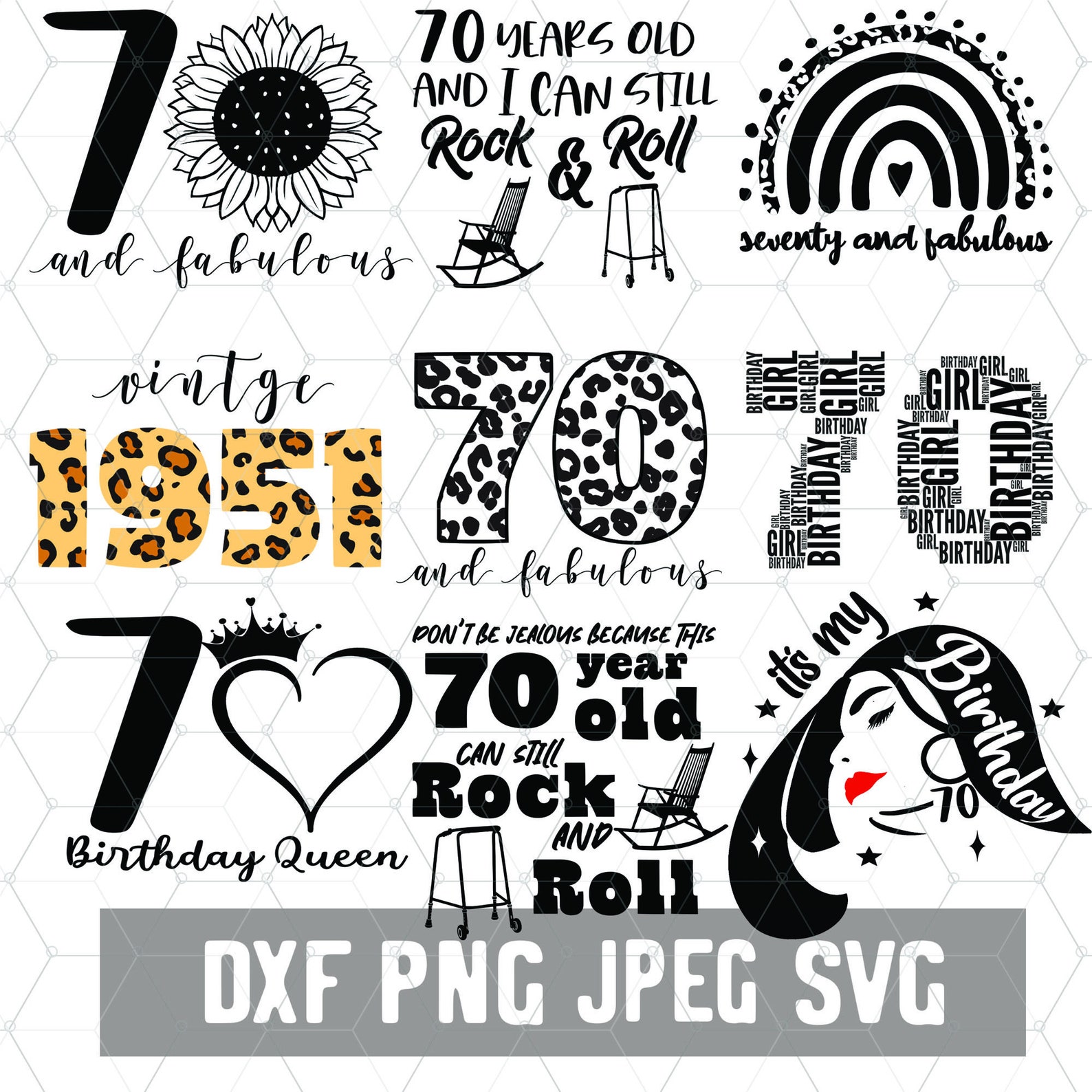 70th Womens Birthday - Funny 70 Years Svg - Birthday 70 - Digital ...