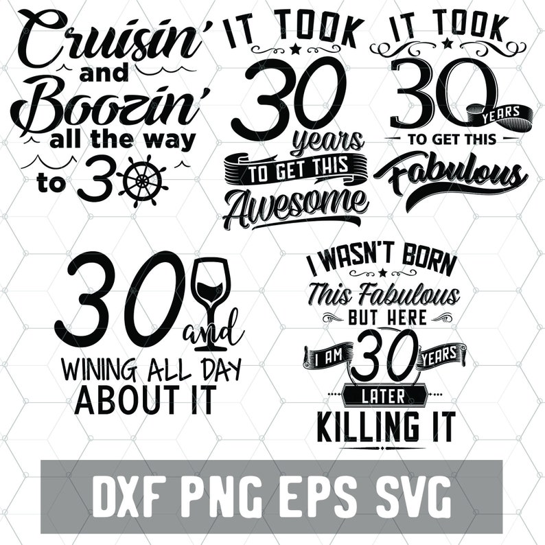 Funny 30th Birthday 30 Years Svg Birthday 30 PNG Digital - Etsy
