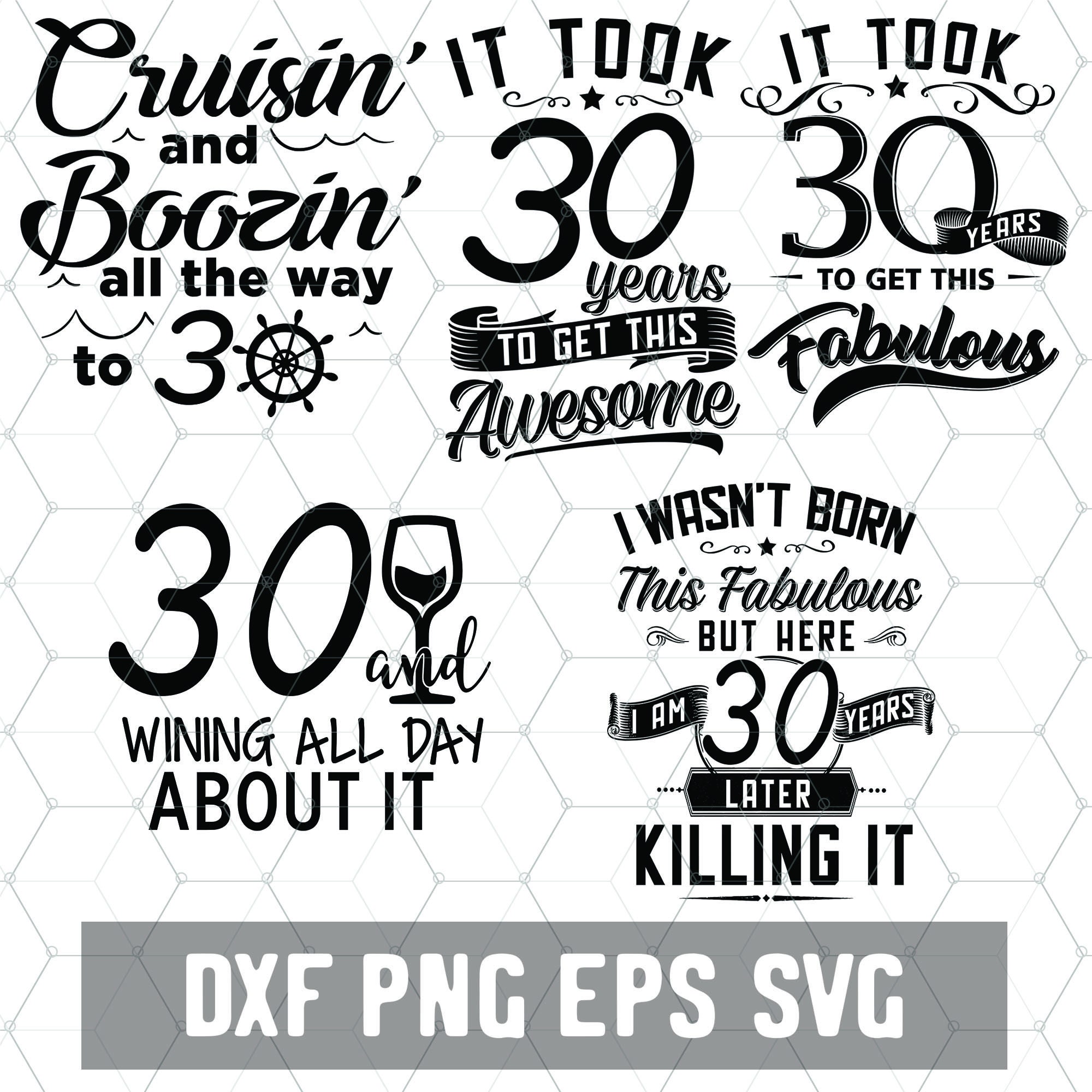 Funny 30th Birthday 30 Years Svg Birthday 30 PNG Digital - Etsy