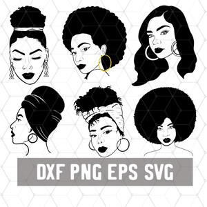 Black Women Bundle - African American Women SVG - Natural Hair Black ...