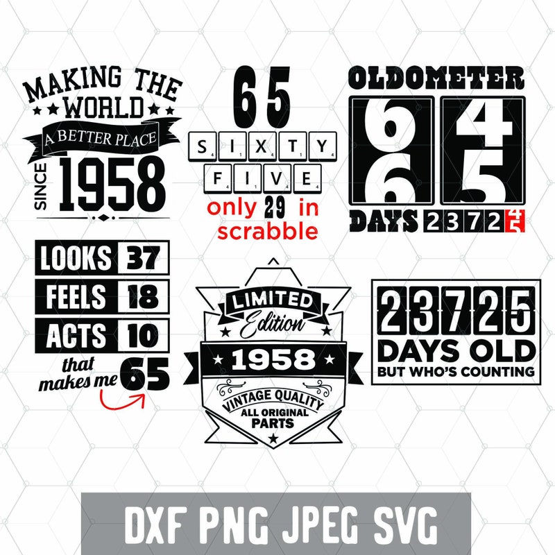 65th Birthday Svg - Etsy
