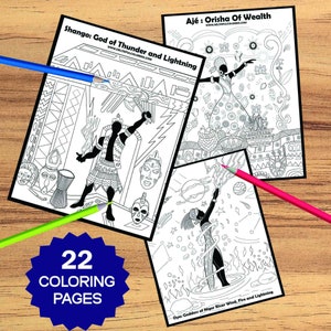 Orisha Adult Coloring Pages - Printable Coloring - Yoruba Coloring Page ...