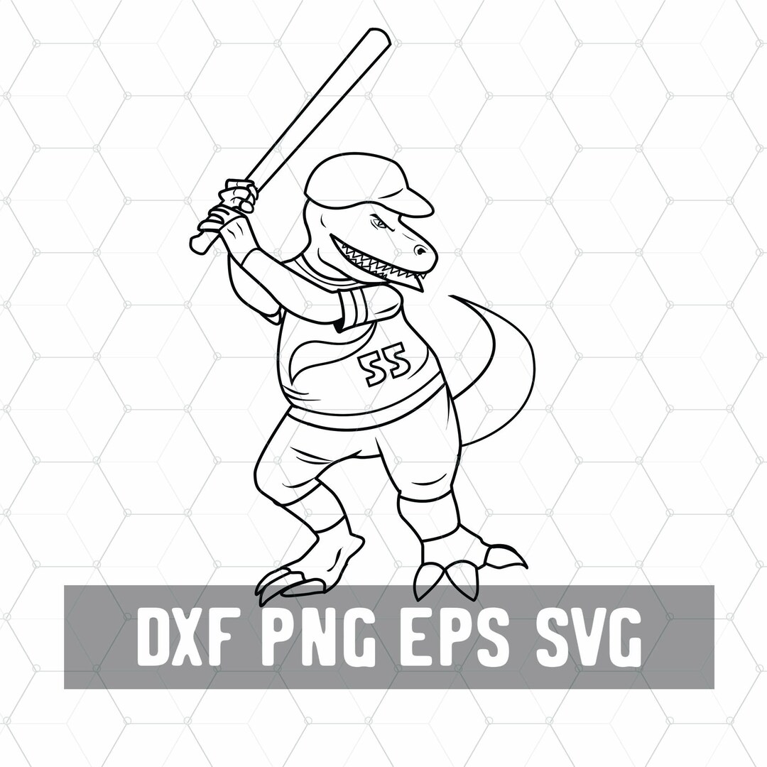 Dino Baseball SVG - T-rex Svg - Dinosaur Softball - Digital Download ...
