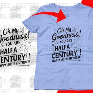 50th Birthday Digital Print, Half Century Celebration Print, Happy 50th ...