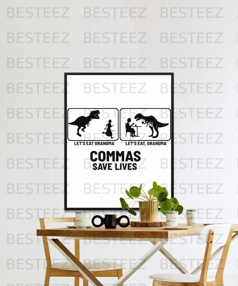 Let's Eat Grandma Commas Saves Lives Svg File Grammar Png - Etsy