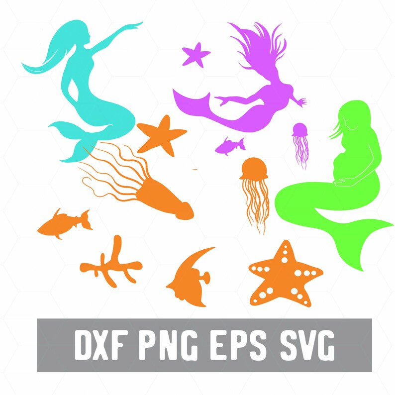 Mermaid SVG - Mermaid Gift Vector - Mermaid Party Clipart - Beach Sea ...