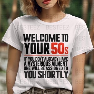 Funny 50th Birthday Digital Print, Welcome to Your 50s Sign, Humorous ...