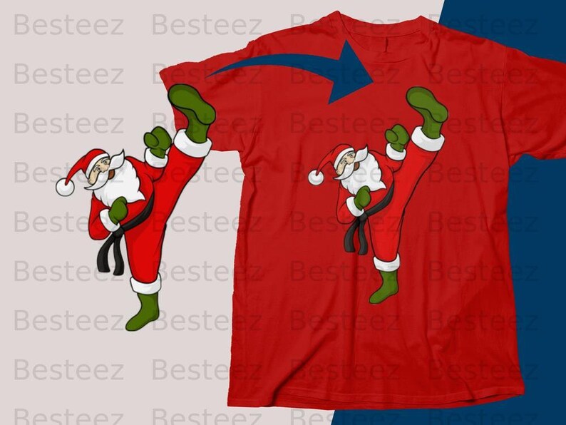Santa-karate PNG File Sublimation Digital Download - Etsy