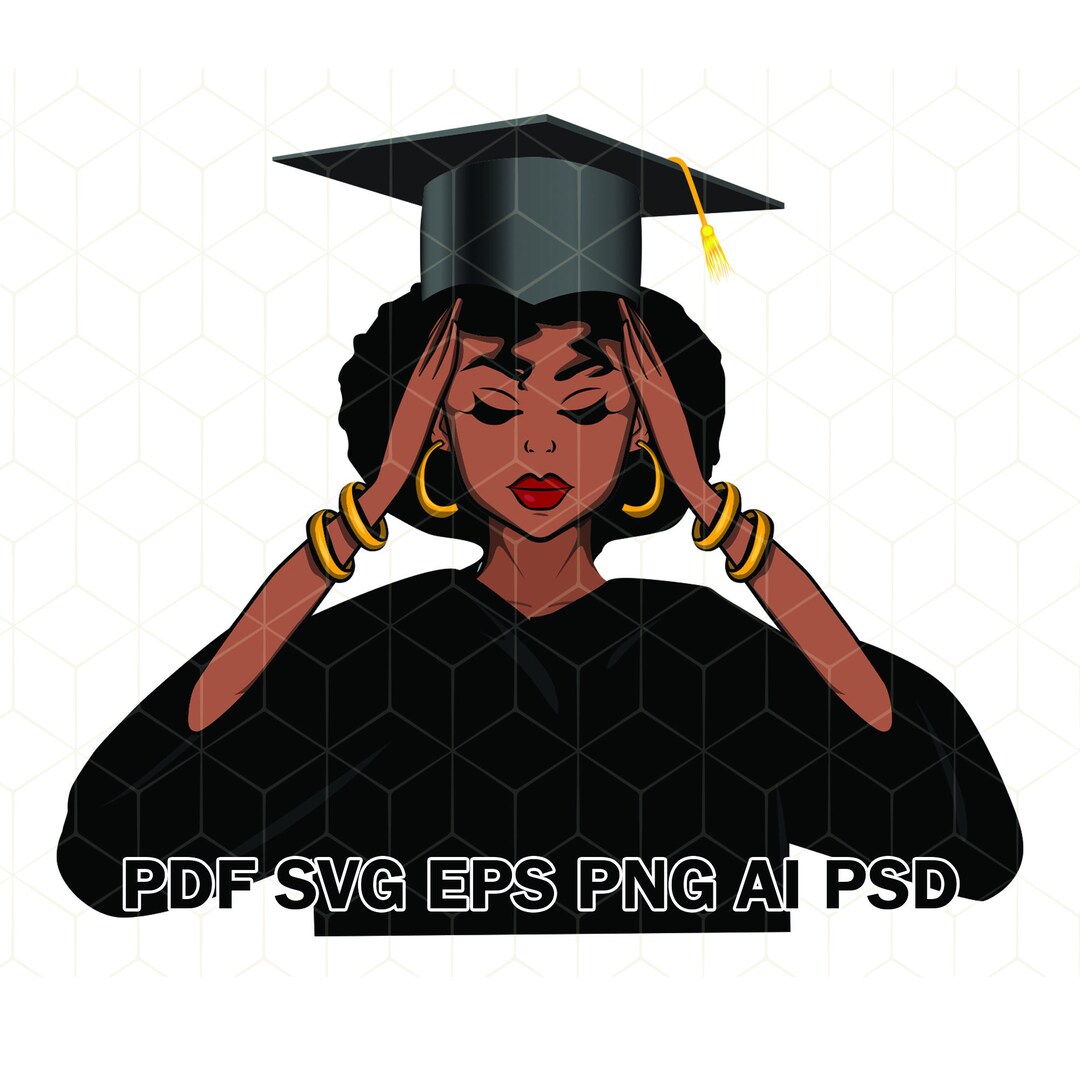 Melanin Black Graduate SVG PNG Download - Etsy