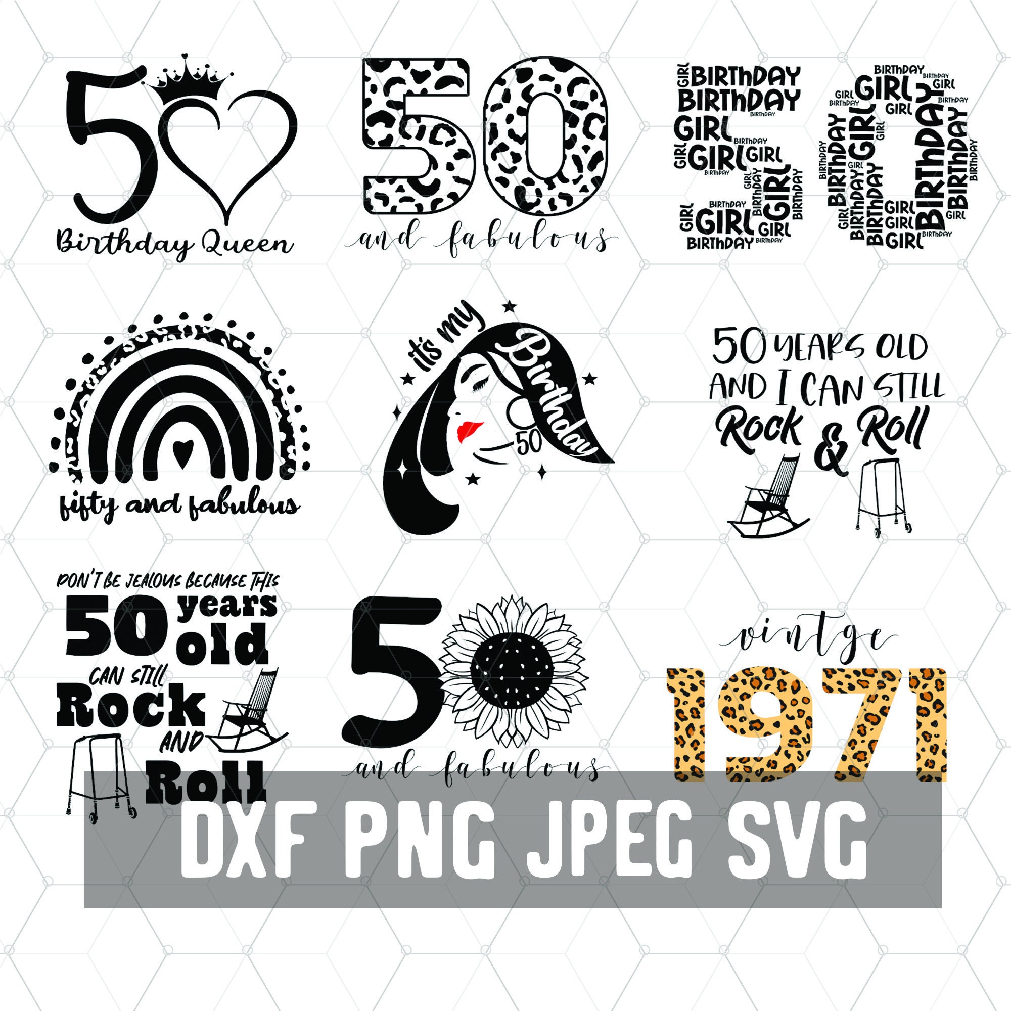 Funny 50th Birthday 50 Years Svg Birthday Girl 50 PNG - Etsy